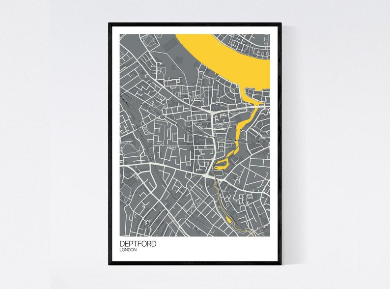 Deptford London Map Art Print Many Colours 350gsm Art - Etsy