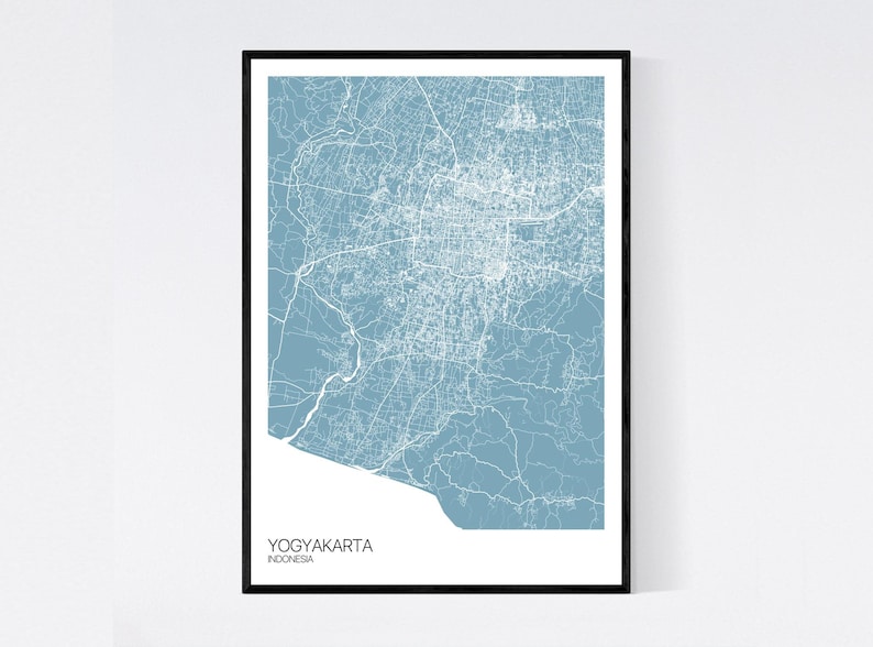 Yogyakarta jogja Indonesia Map Art Print Many Styles - Etsy