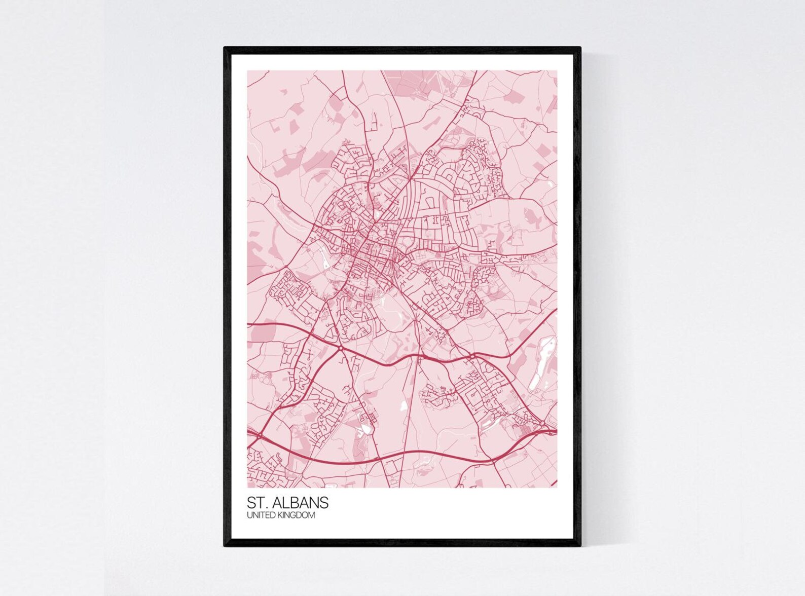 St. Albans United Kingdom City Map Art Print Many Colours - Etsy UK