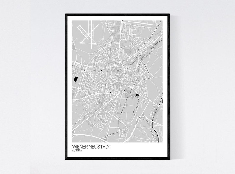 Wiener Neustadt Austria Map Art Print Many Colours 350gsm - Etsy