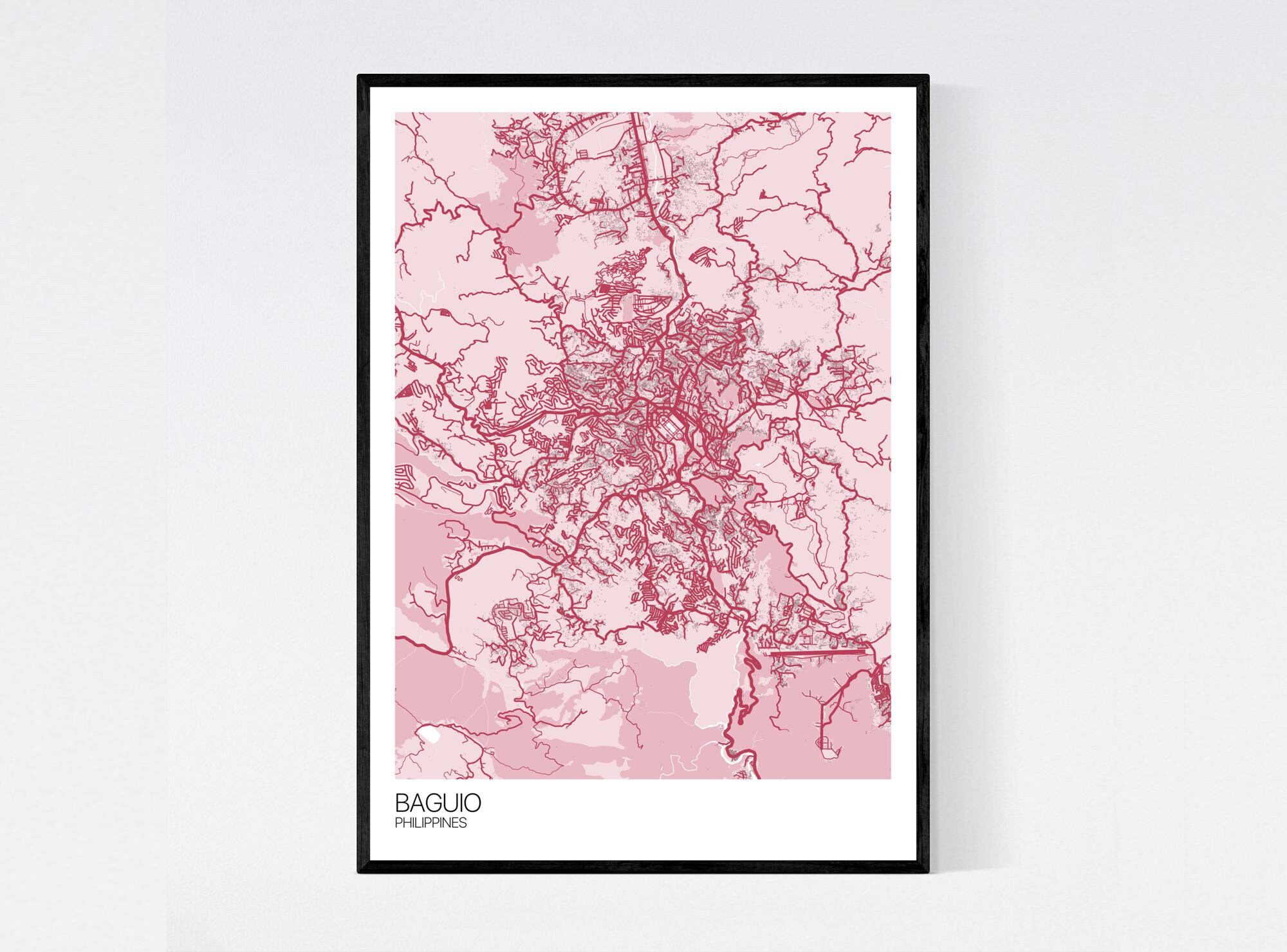Baguio Philippines Map Art Print Many Styles Art Quality | Etsy