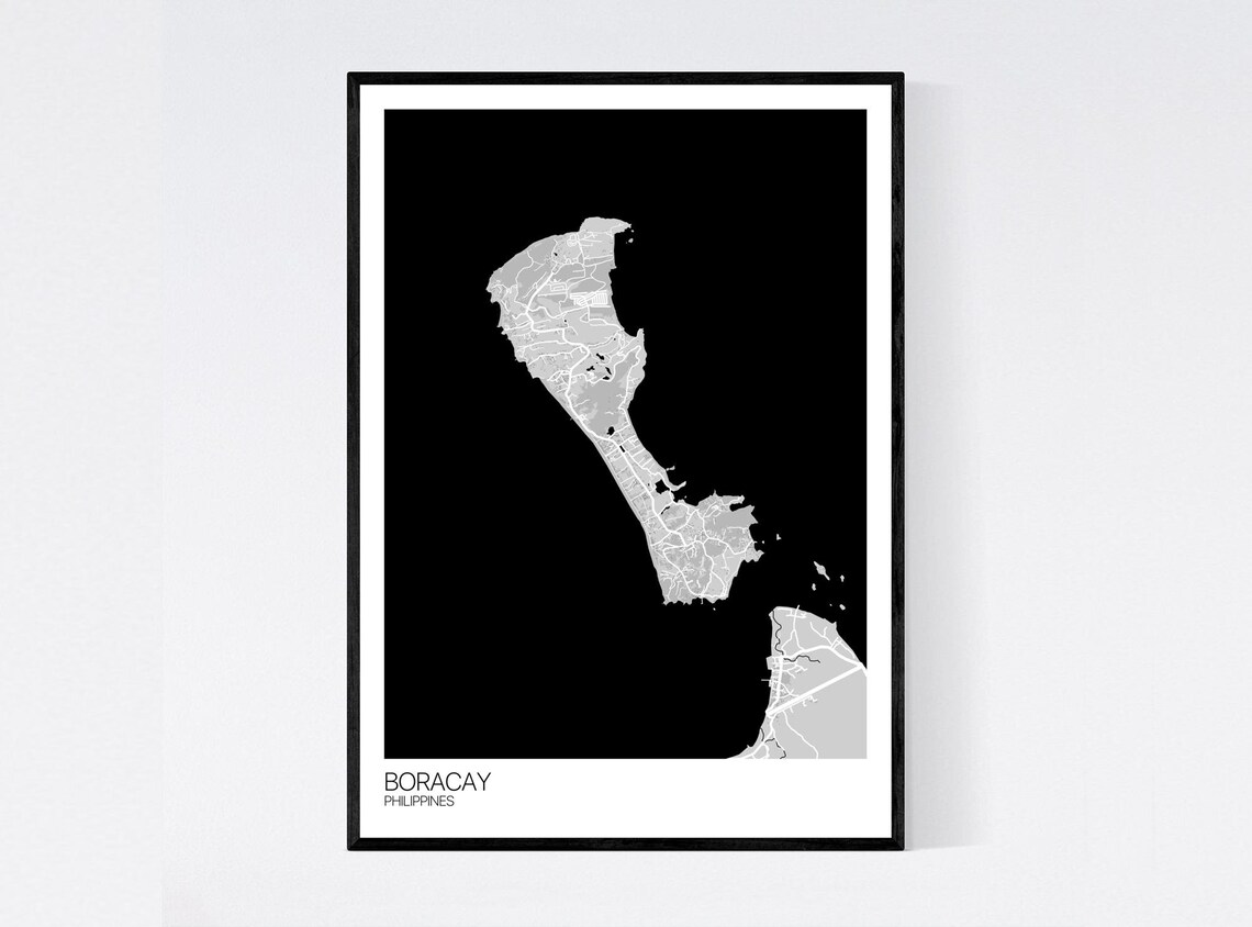 Boracay Philippines Map Art Print Many Styles Art Quality | Etsy UK