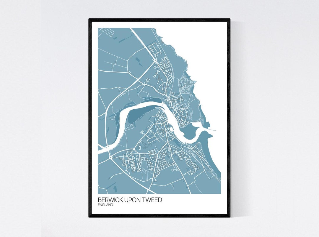 Berwick Upon Tweed, England Map Art Print Many Styles 350gsm Art ...