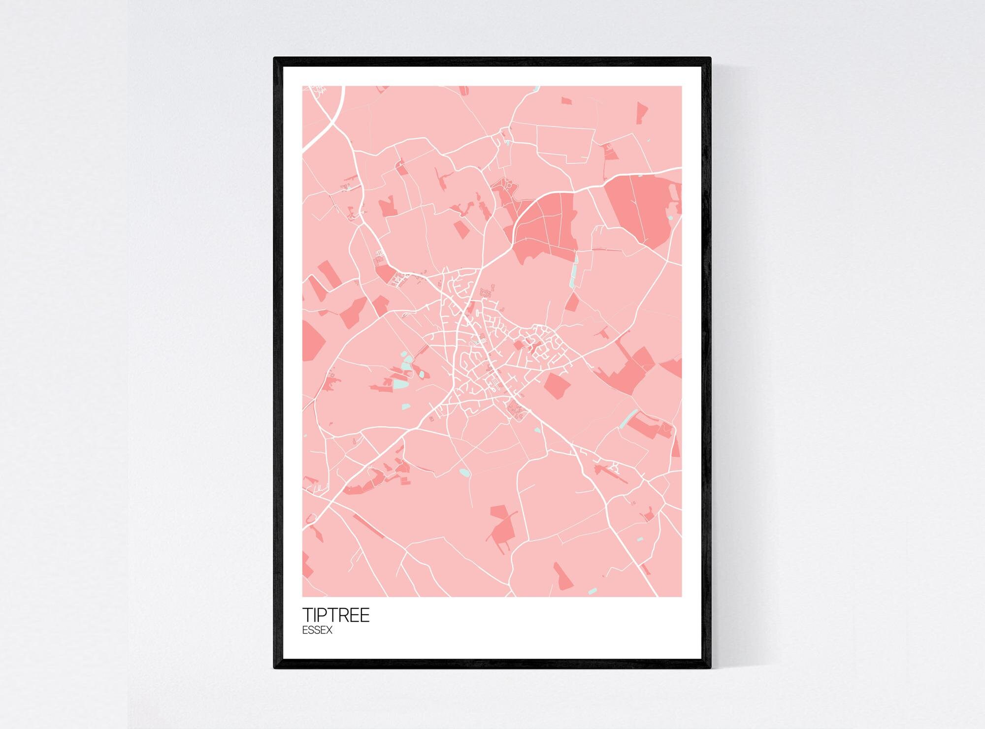 Tiptree Essex Map Art Print Many Styles 350gsm Art - Etsy UK