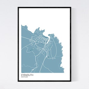 Eyemouth, Scotland Map Art Print - Many Styles - 350gsm Art Quality ...