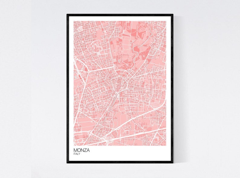 Monza Italy Map Art Print Many Colours 350gsm Art Quality | Etsy