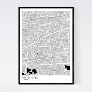 Whitechapel, London Map Art Print - Many Colours - 350gsm Art Quality ...
