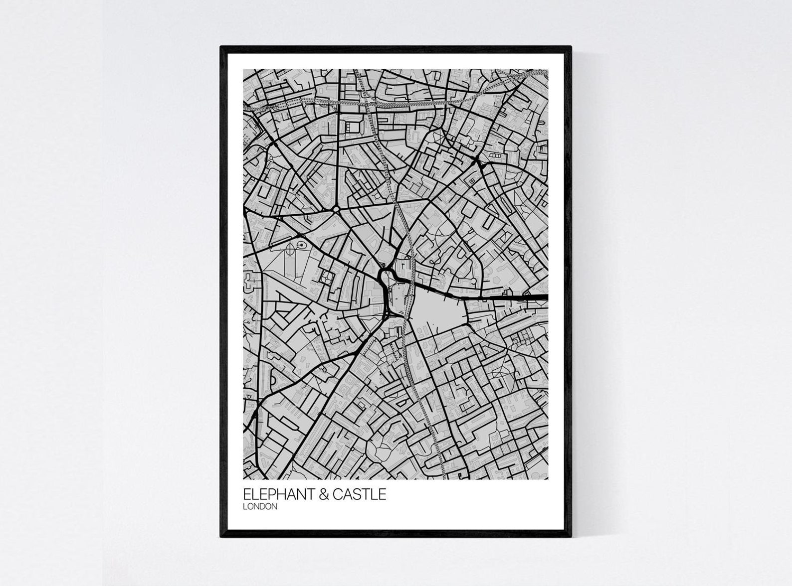 Elephant & Castle London Map Art Print Many Colours - Etsy