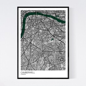 Camberwell, London Map Art Print - Many Colours - 350gsm Art Quality ...