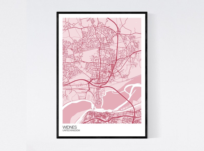 Widnes Town Map Art Print Many Styles 350gsm Art Quality - Etsy