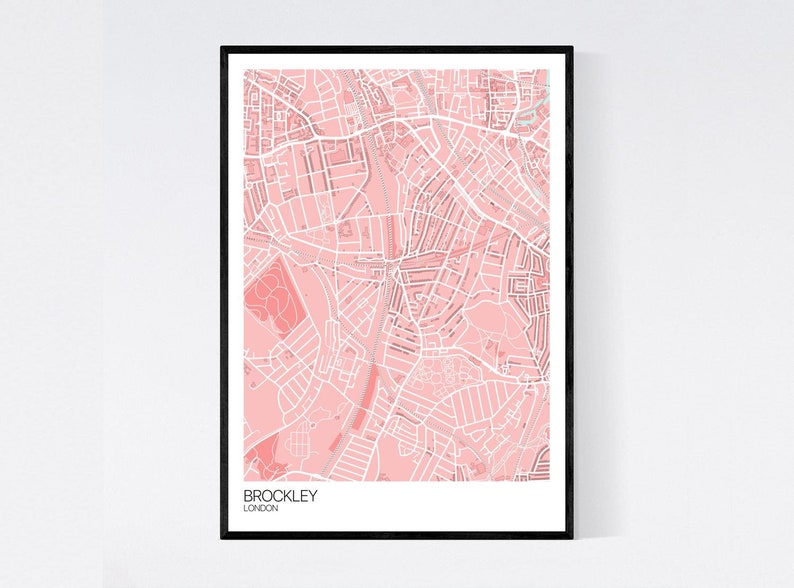 Brockley London Map Art Print Many Colours 350gsm Art - Etsy