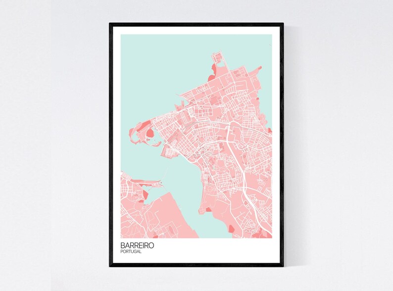 Barreiro Portugal Map Art Print Many Colours 350gsm Art - Etsy