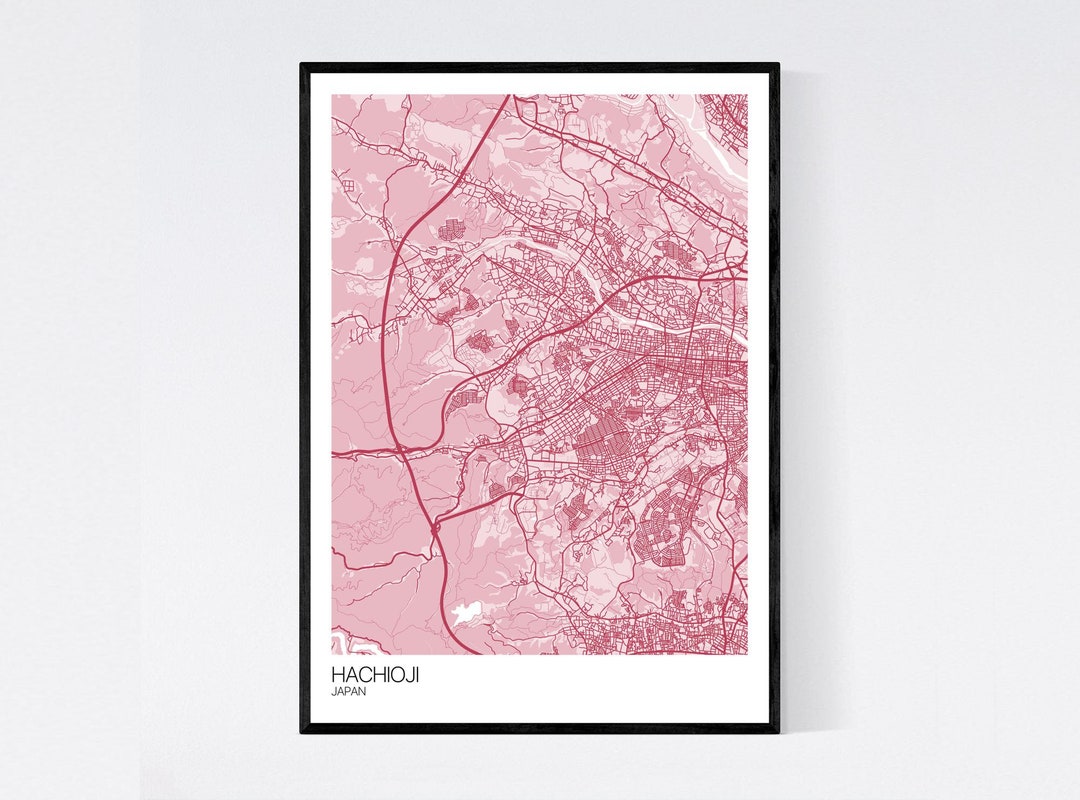 Hachioji Japan Map Art Print Many Styles Art Quality - Etsy