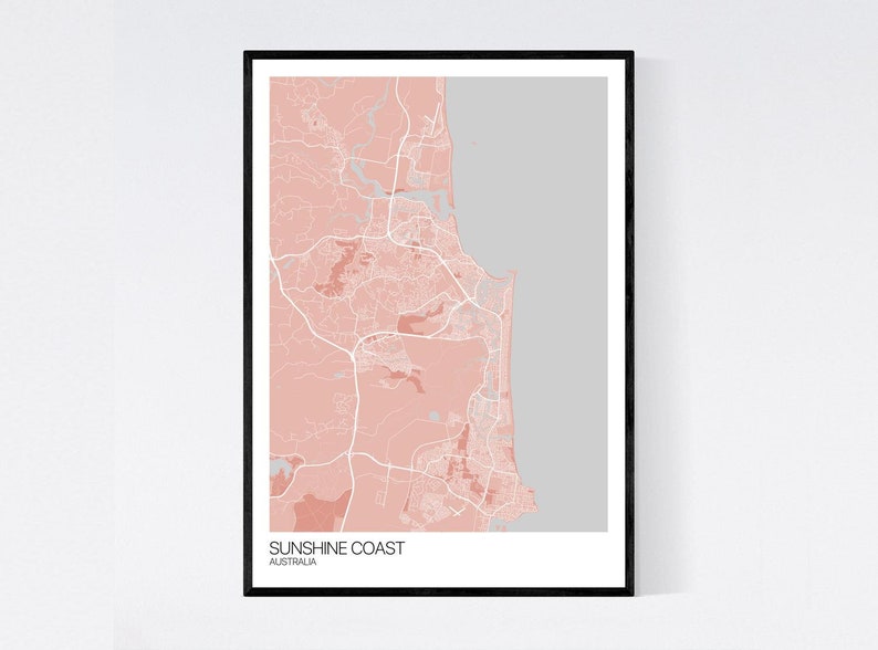 Sunshine Coast Map Print Many Colours Fast Delivery - Etsy UK