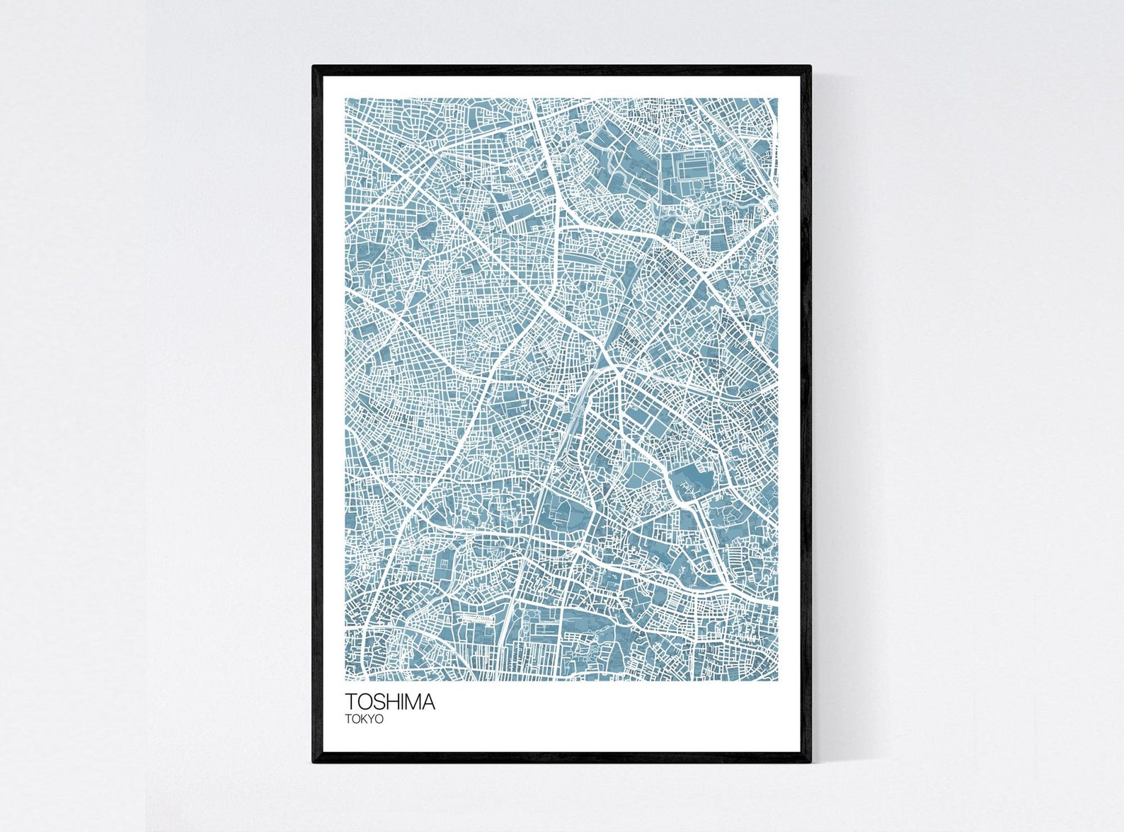 Toshima Tokyo Map Print Many Colours Fast Delivery | Etsy