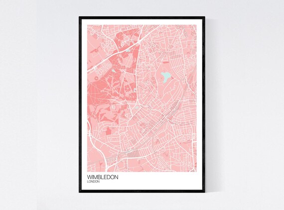 Wimbledon London Map Art Print Many Colours 350gsm Art | Etsy UK