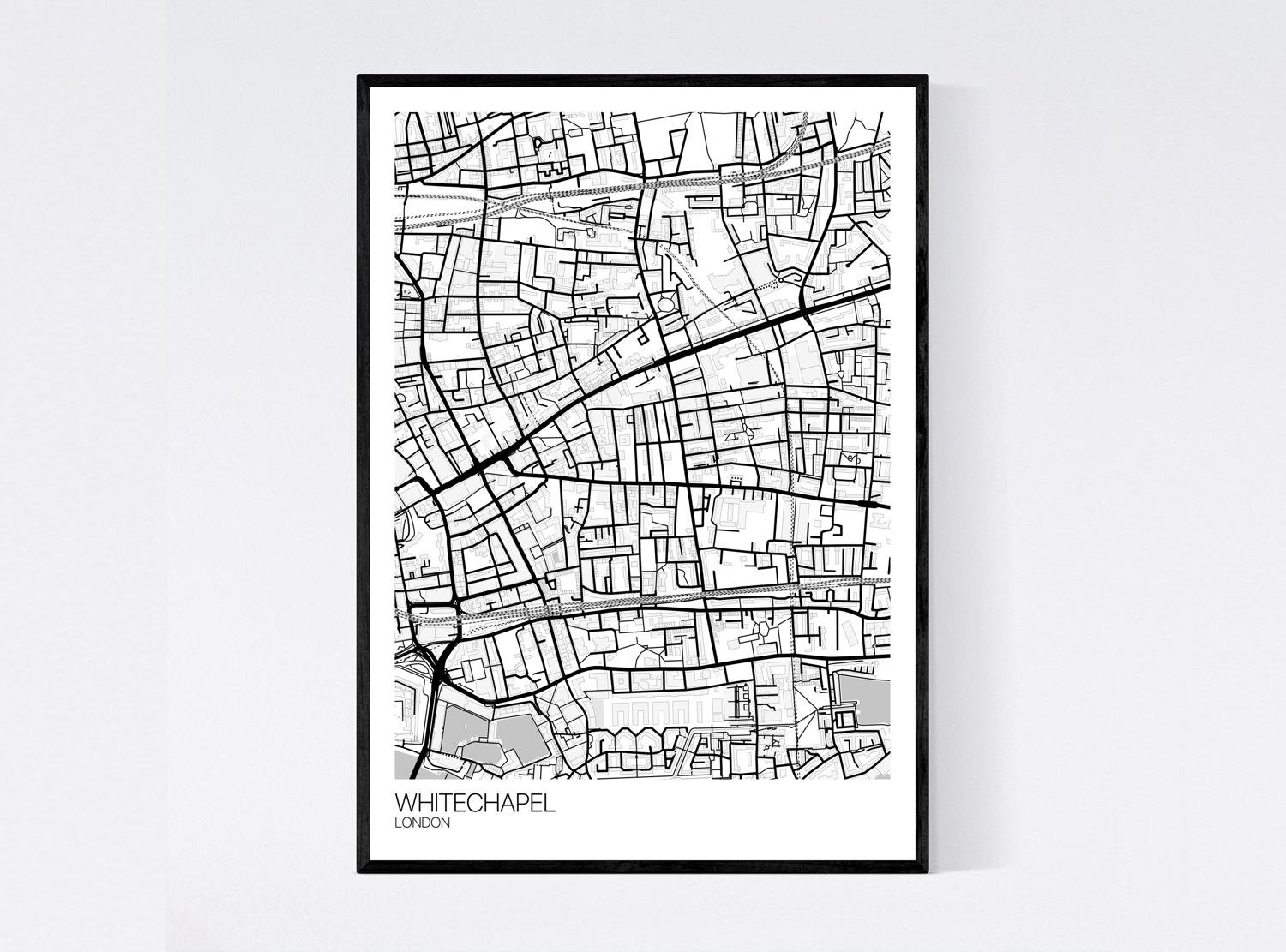 Whitechapel London Map Art Print Many Colours 350gsm Art | Etsy