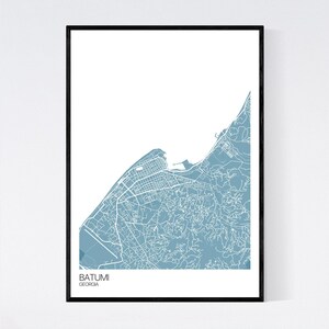 Batumi, Georgia Map Art Print - Many Styles - 350gsm Art Quality Paper ...