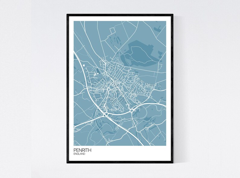Penrith England Map Art Print Many Colours 350gsm Art - Etsy