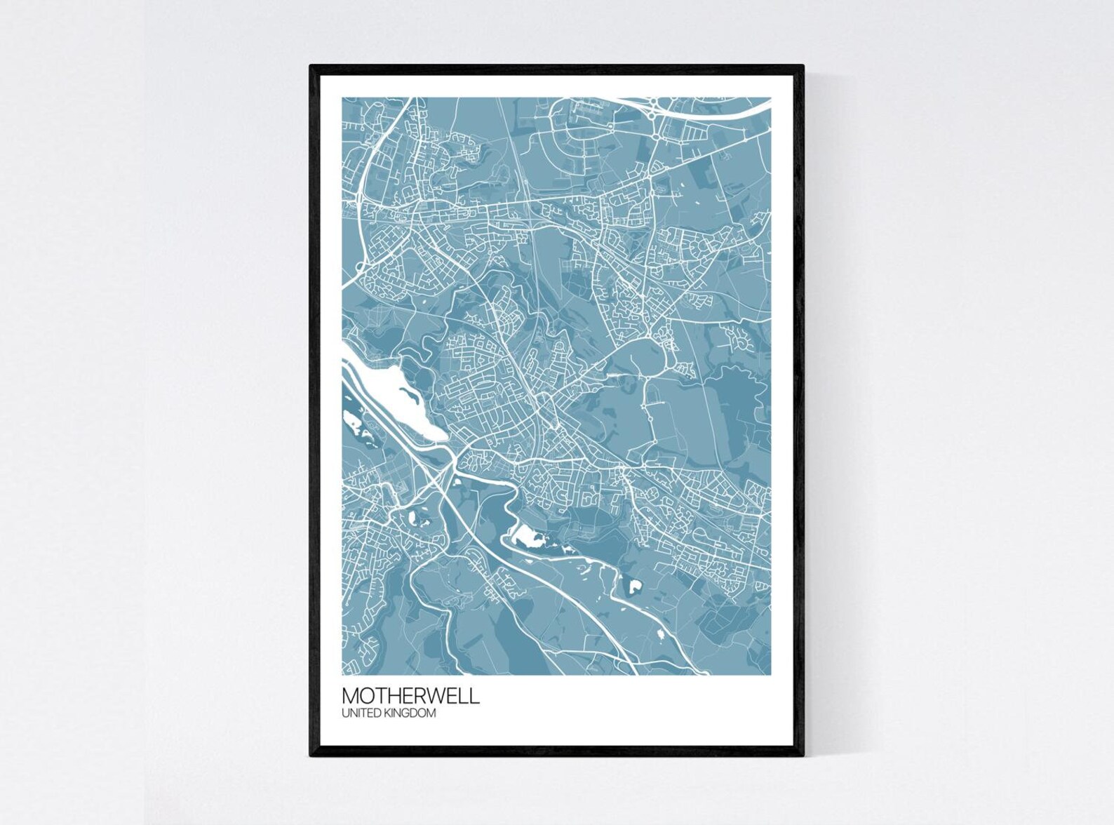 Motherwell Scotland City Map Art Print Many Styles 350gsm | Etsy