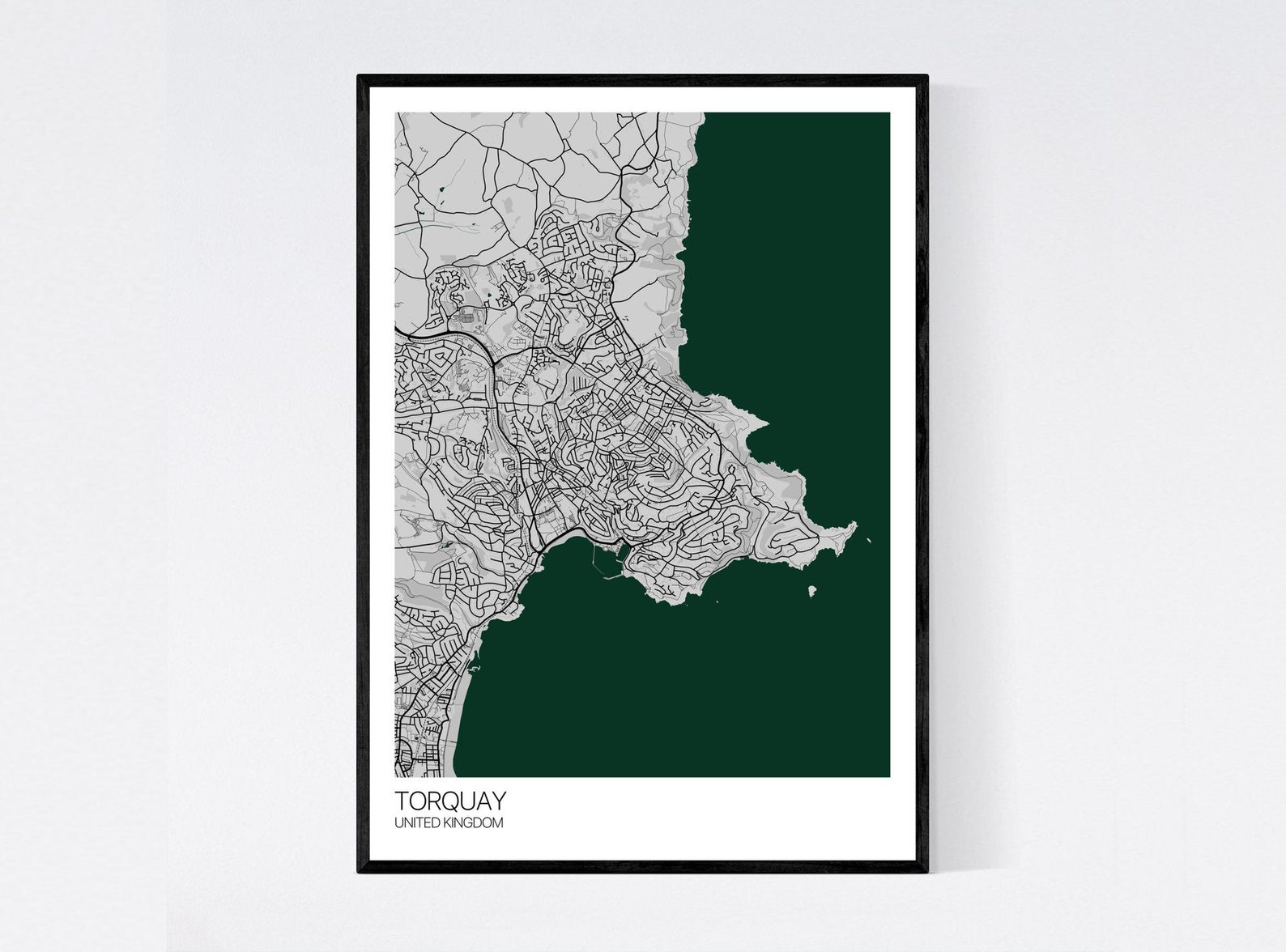 Torquay Town Map Art Print Many Styles 350gsm Art Quality | Etsy