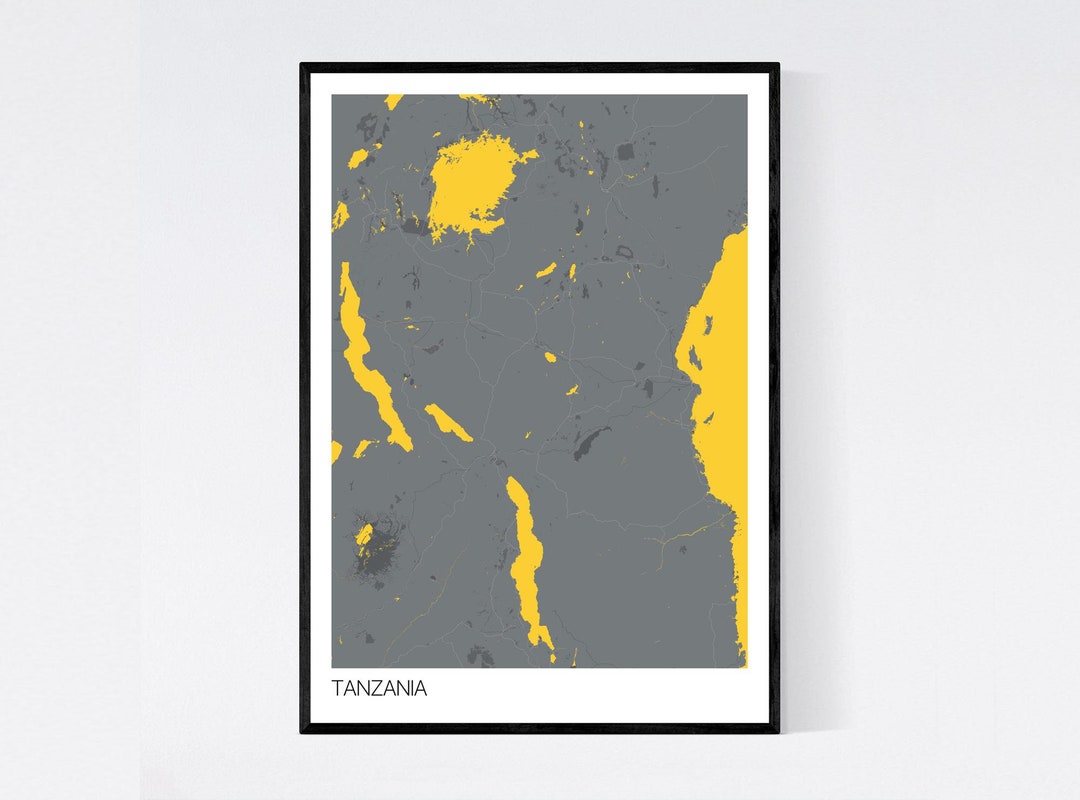Tanzania Country Map Art Print Many Styles Art Quality Paper Fast ...