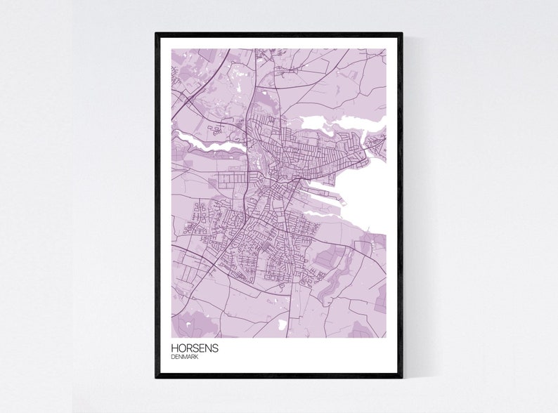 Horsens Denmark City Map Art Print Many Colours 350gsm - Etsy