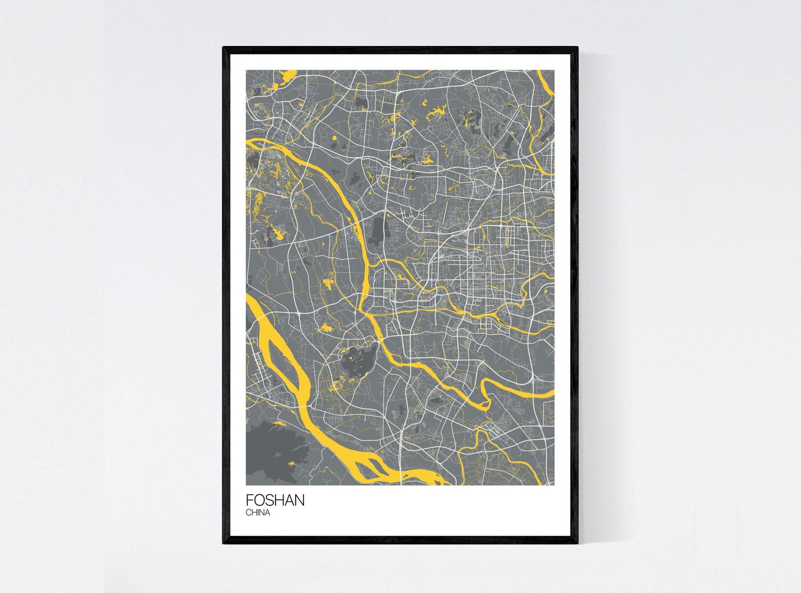 Foshan China Map Art Print Many Styles Art Quality Paper | Etsy