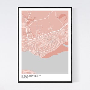 Broughty Ferry, Scotland Map Art Print Many Styles 350gsm Art Quality ...