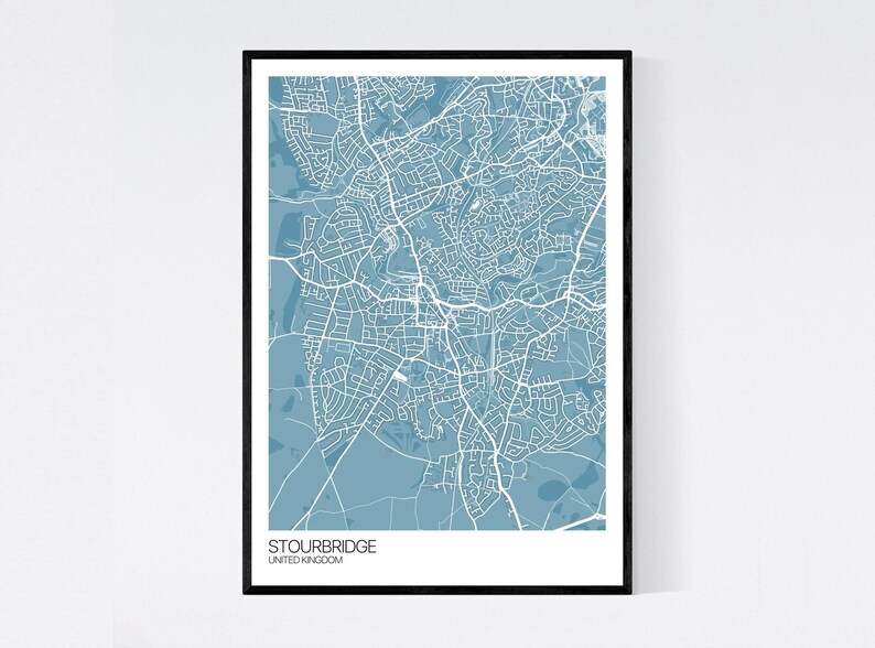 Stourbridge Map Art Print Many Styles 350gsm Art Quality | Etsy