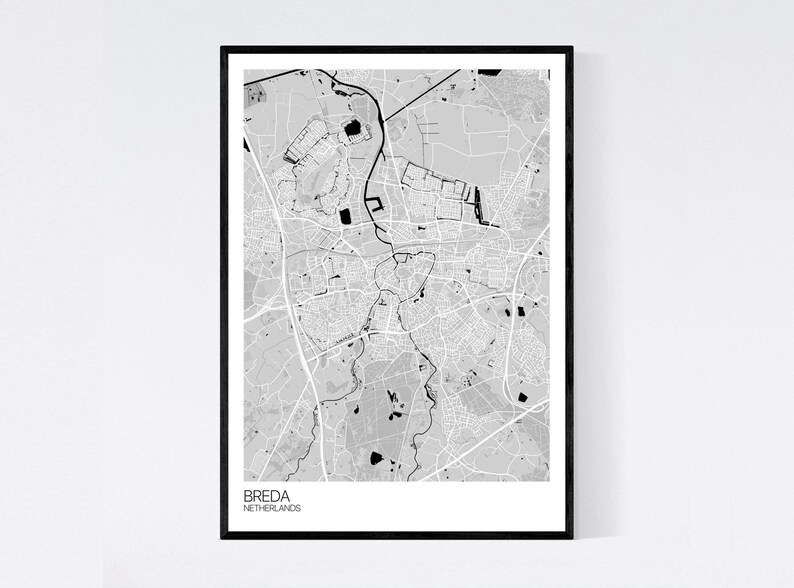 Breda Netherlands Map Art Print Many Colours 350gsm Art - Etsy