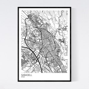 Sabadell Spain Map Art Print Many Colours Art Quality - Etsy