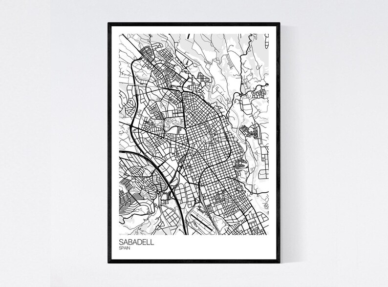 Sabadell Spain Map Art Print Many Colours Art Quality | Etsy
