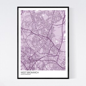 West Bromwich United Kingdom City Map Art Print Many - Etsy