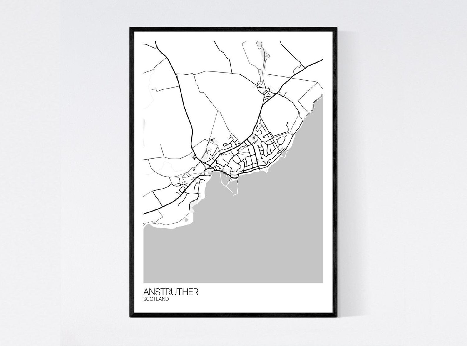 Anstruther Scotland Map Art Print Many Styles 350gsm Art - Etsy