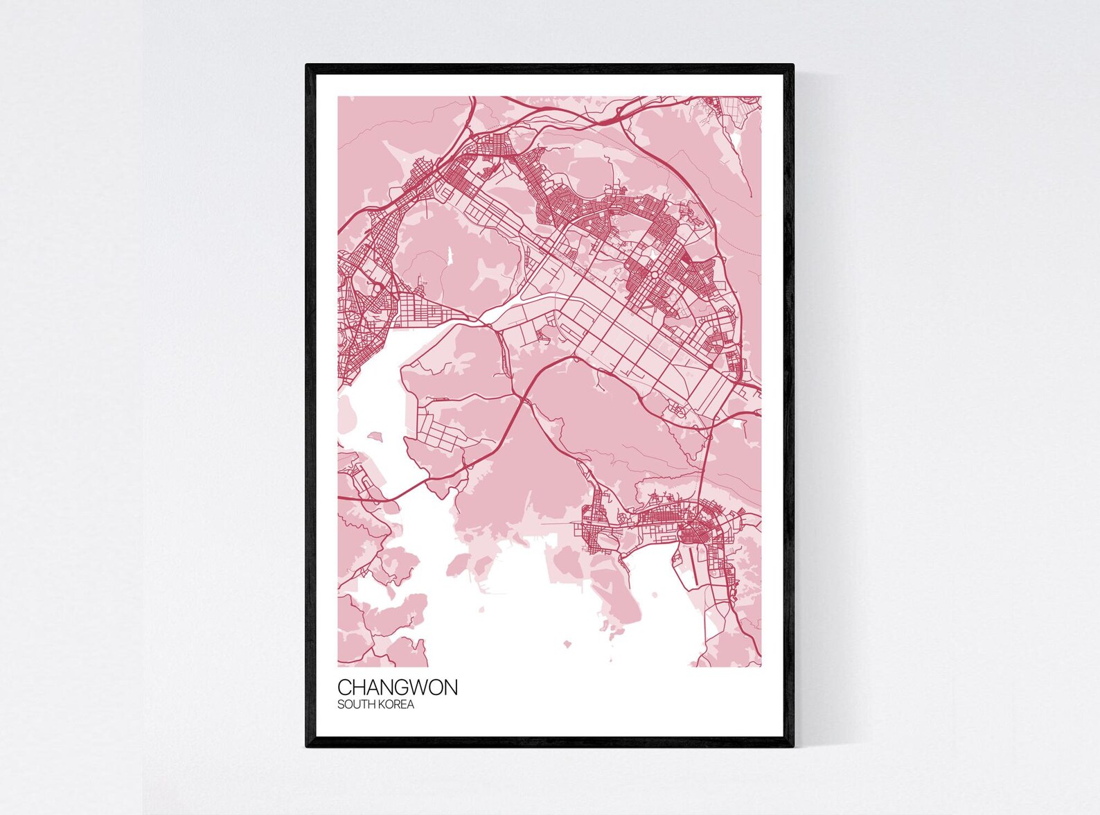 Changwon South Korea Map Art Print Many Styles Art | Etsy