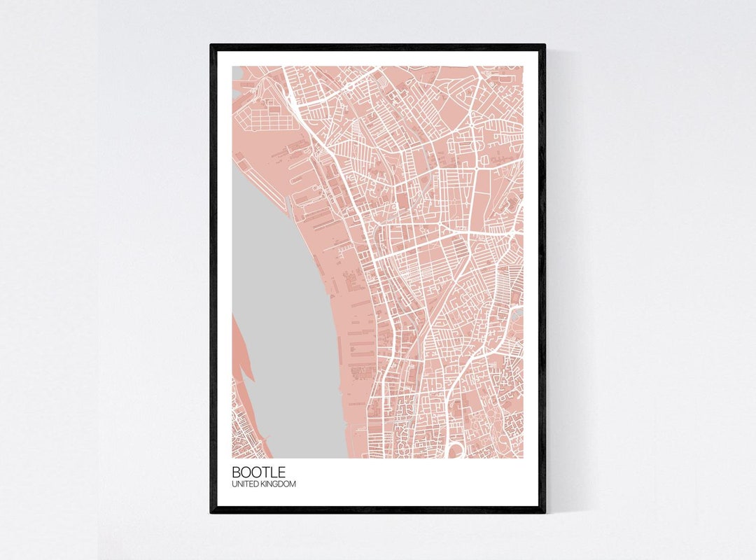 Bootle, United Kingdom Map Print Many Colours Fast Delivery // Retro ...