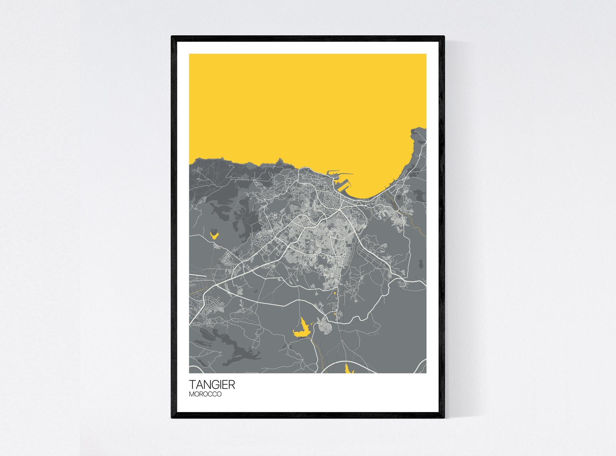 Tangier Morocco Map Art Print Many Styles Art Quality | Etsy