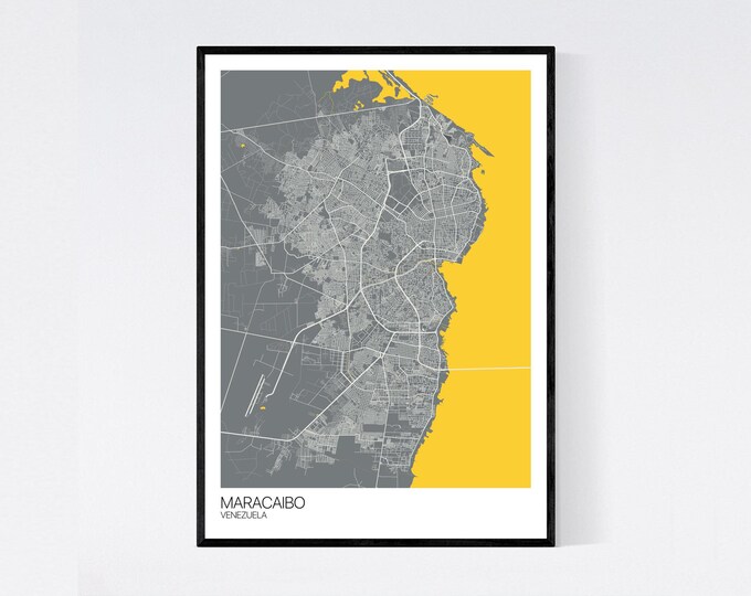 Maracaibo, Venezuela Map Art Print - Many Styles - 350gsm Art Quality ...