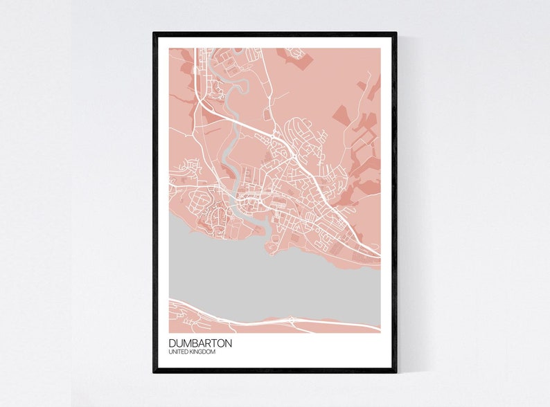 Dumbarton Scotland City Map Art Print Many Styles 350gsm - Etsy UK