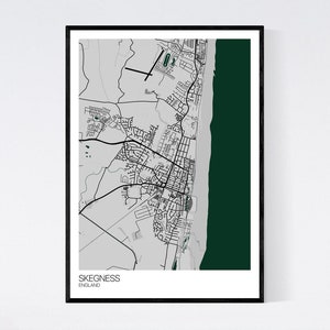 Skegness England Map Art Print Many Styles 350gsm Art - Etsy