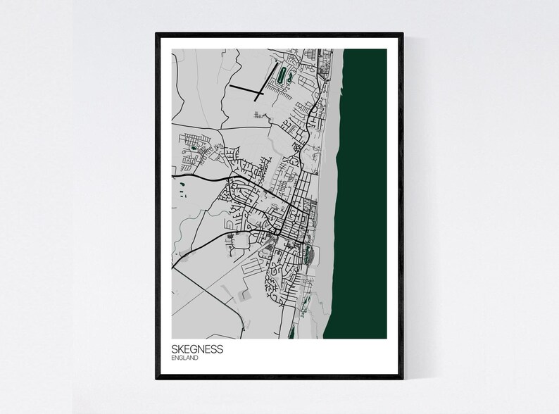Skegness England Map Art Print Many Styles 350gsm Art - Etsy