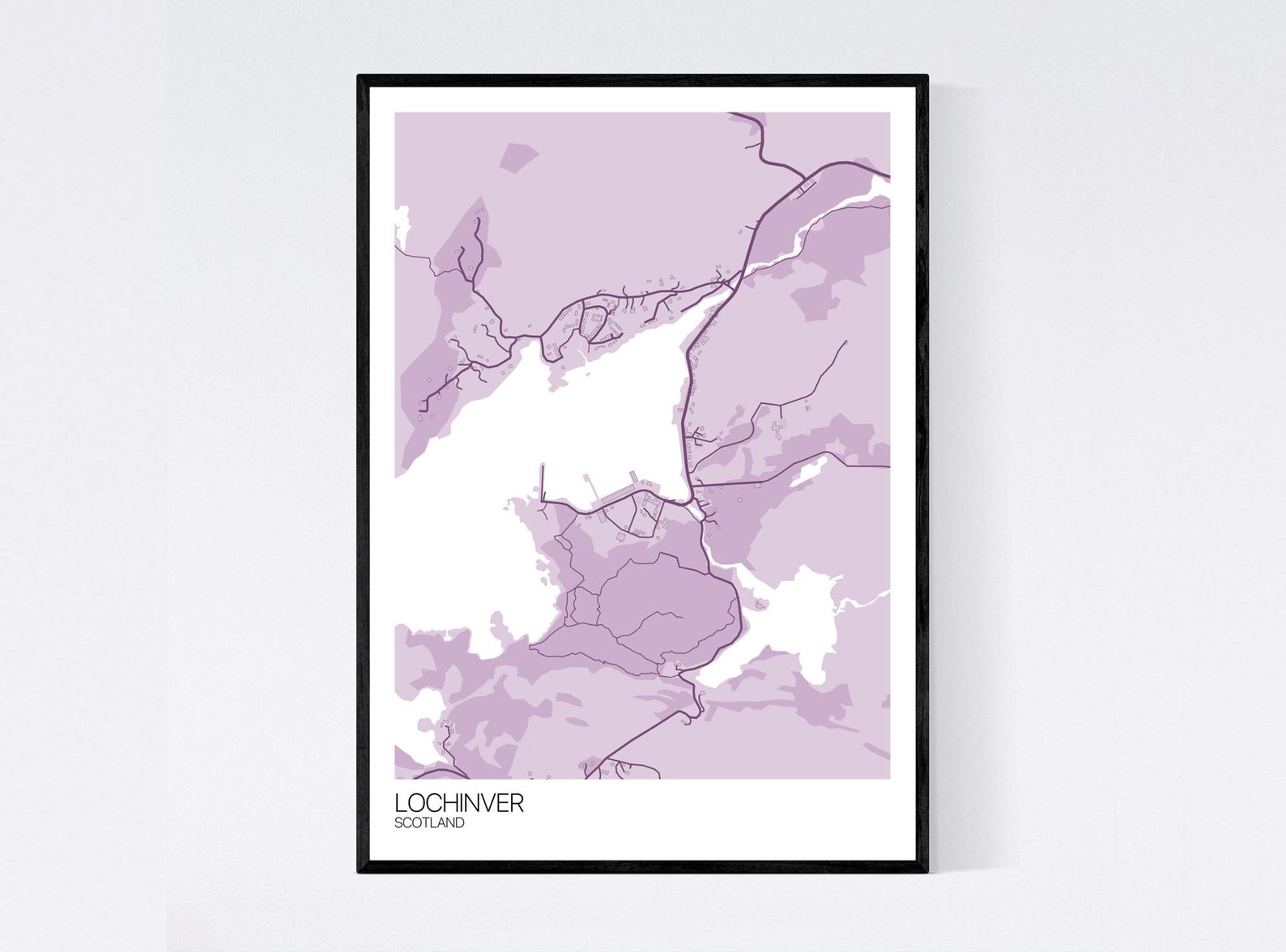 Lochinver Scotland Map Art Print Many Colours 350gsm Art | Etsy