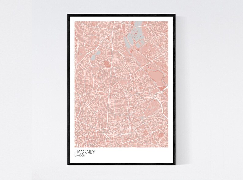 Hackney London Map Art Print Many Colours 350gsm Art | Etsy UK