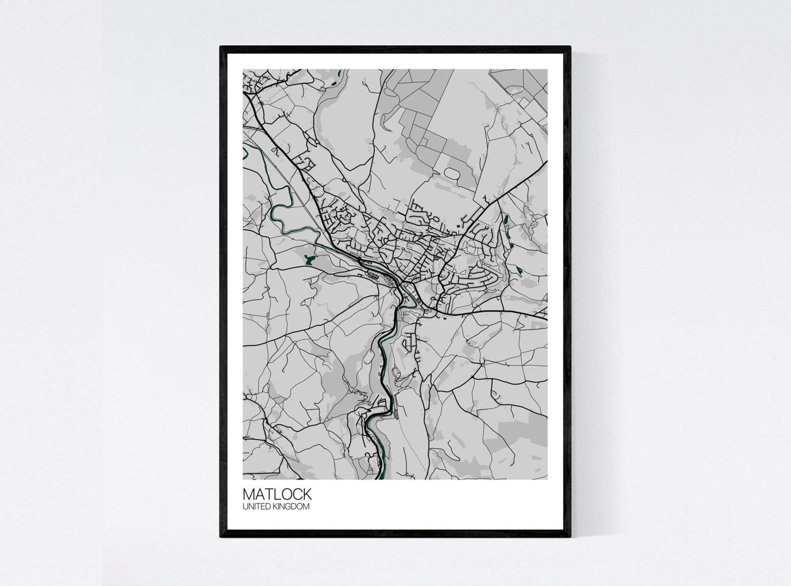 Matlock Map Print Many Colours Fast Delivery Scandi // - Etsy UK