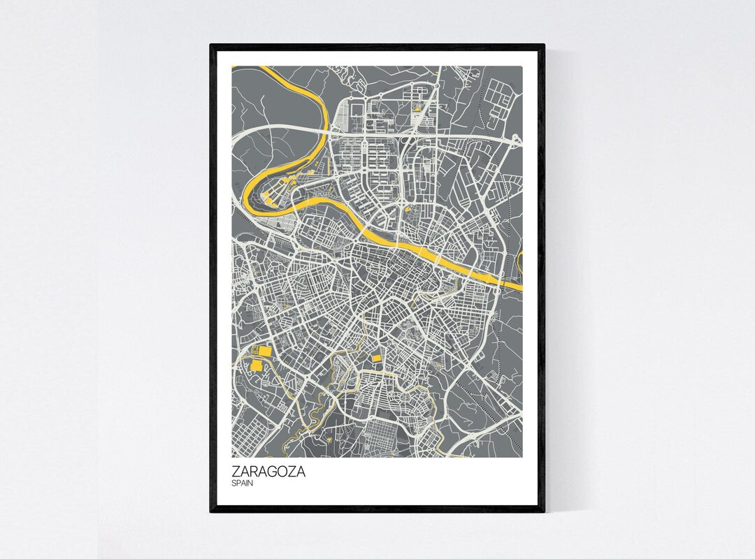 Zaragoza Spain Map Art Print Many Colours Art Quality - Etsy UK