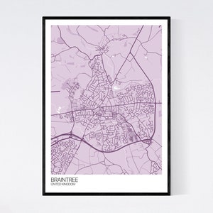 Braintree Map Art Print Many Styles 350gsm Art Quality Paper Fast ...