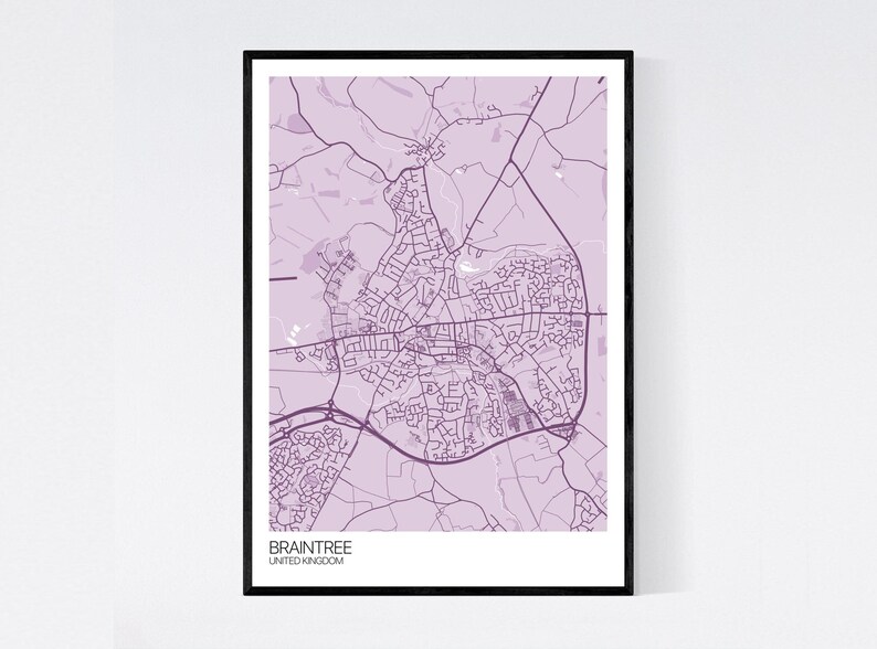 Braintree Map Art Print Many Styles 350gsm Art Quality | Etsy