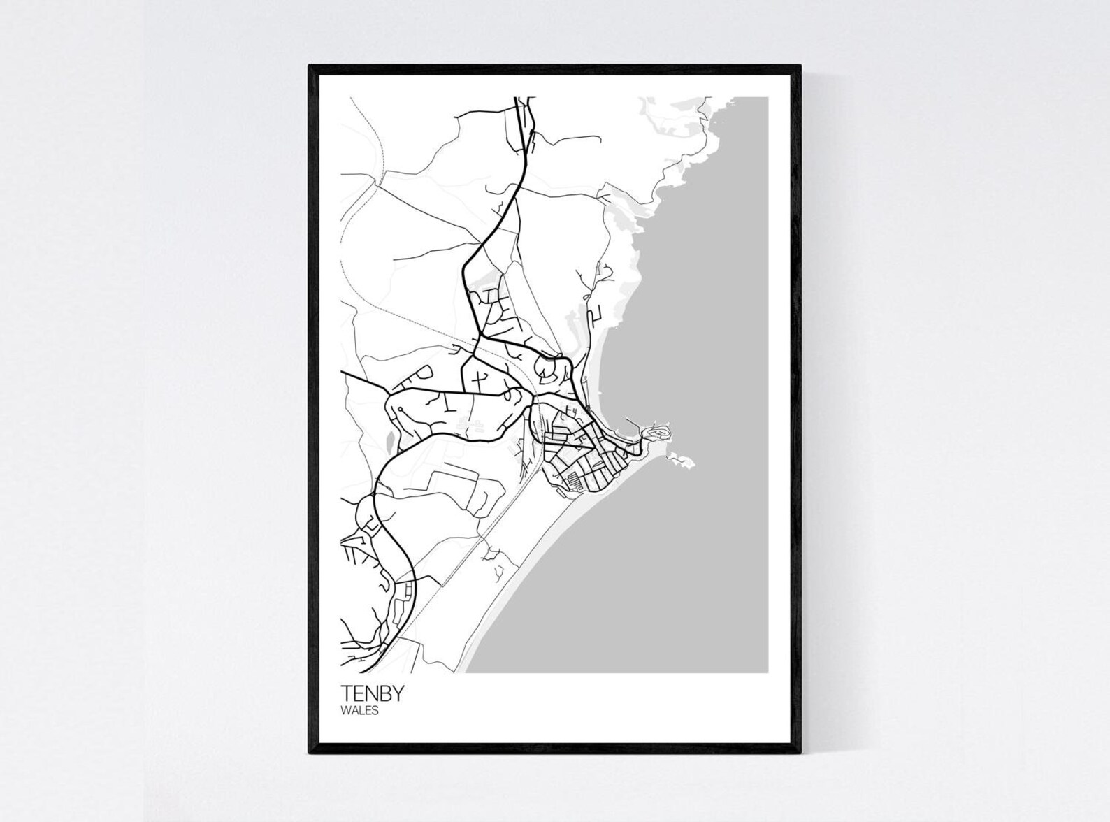 Tenby Wales Map Art Print Many Styles 350gsm Art Quality | Etsy UK