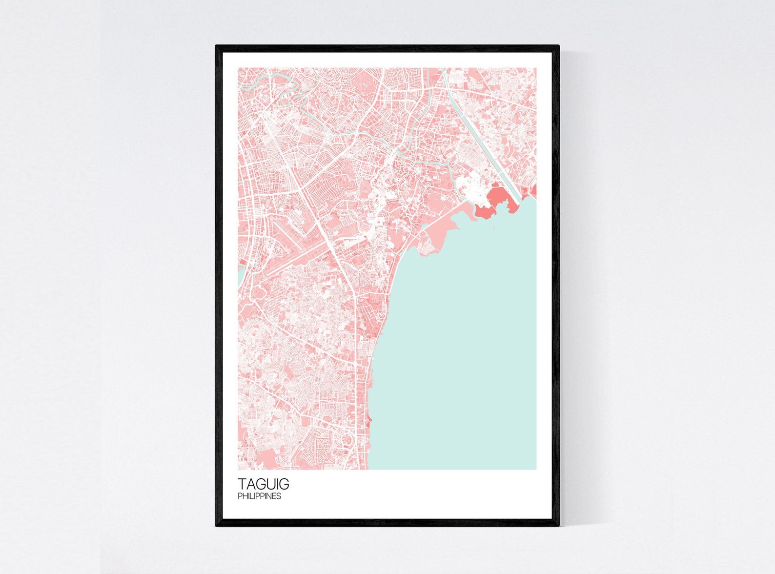 Taguig Philippines Map Art Print Many Styles Art Quality | Etsy